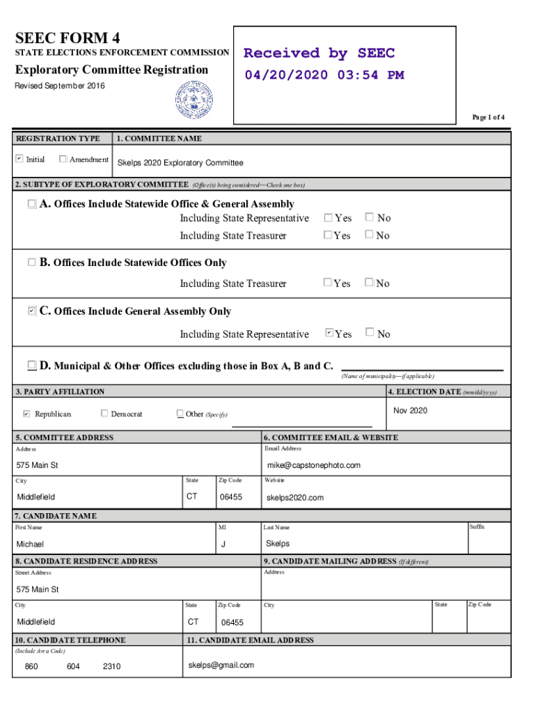 Fillable Online seec ct seec.ct.govSEEC1A13229202204201003SEEC FORM 1 ...