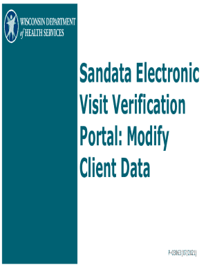 Fillable Online Sandata Electronic Visit Verification Portal: Modify ...