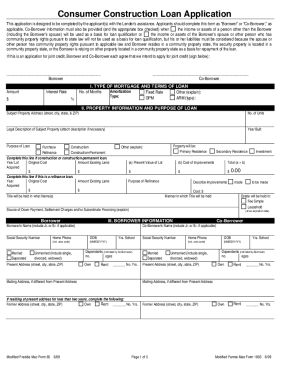 Fillable Online Consumer Loan Application Form TemplateJotFormConsumer ...