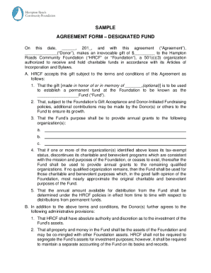Fillable Online Designated Fund Agreement Fax Email Print - pdfFiller