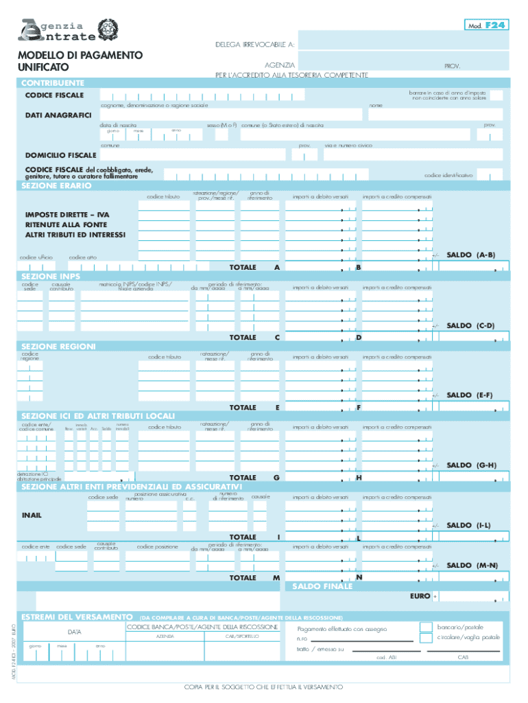 Compilabile Online Modello Di Pagamento Unificato Fax Email Stampa ...