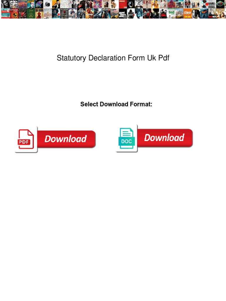 Fillable Online Statutory Declaration Form Uk Pdf. Statutory ...