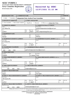 Fillable Online seec ct seec.ct.govSEEC1A13080202202251439SEEC FORM 1 Received by SEEC Fax Email ...