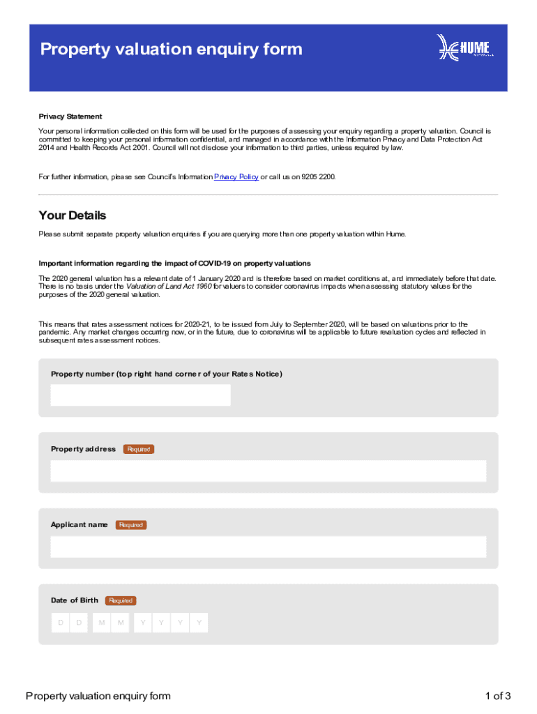 Fillable Online Property Valuation Request Form TemplateJotFormProperty Valuation Request Form ...