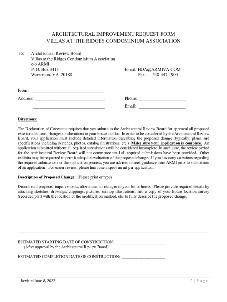 Fillable Online thechateaux.org04Architectural-Improvement ...