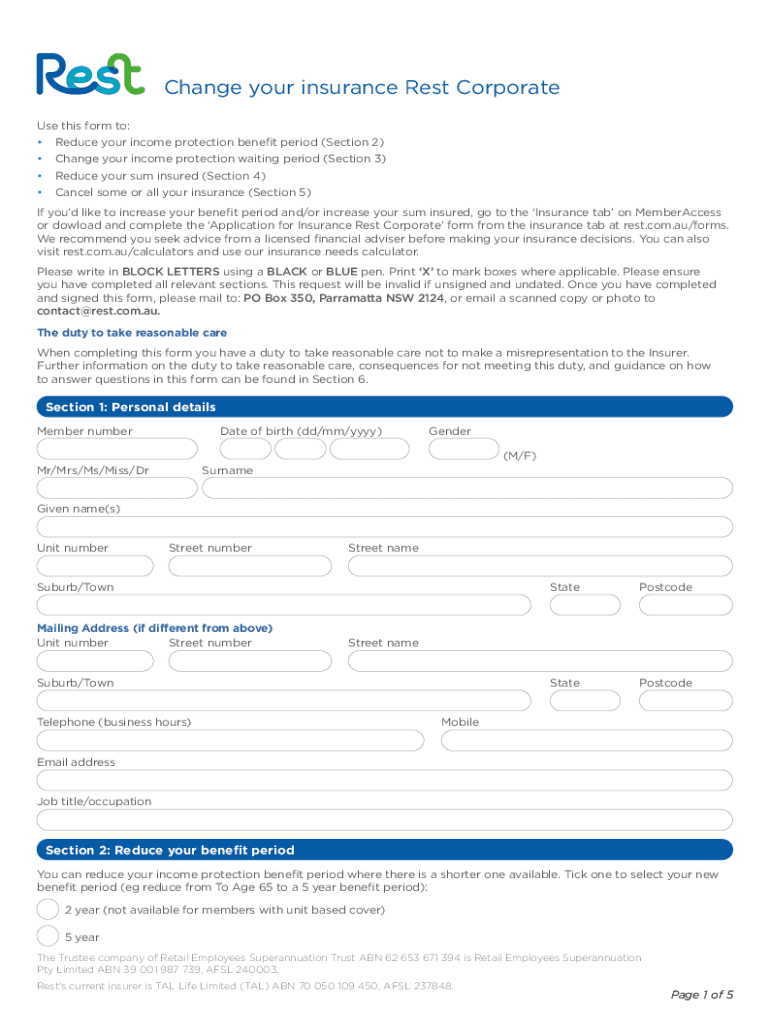 Fillable Online rest.com.au tools-advice resourcesProduct Disclosure ...