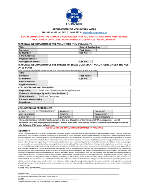 Fillable Online Tshwane Job Application: Fillable, Printable & Blank ...