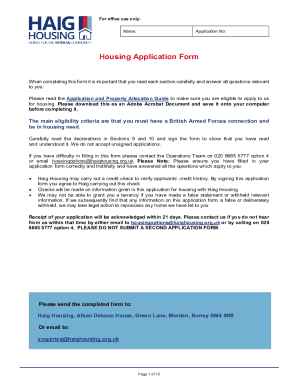 Fillable Online Housing application form - the City of London Corporation Fax Email Print ...