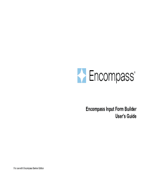 Fillable Online Encompass Input Form Builder User'S Guide. Sample ...