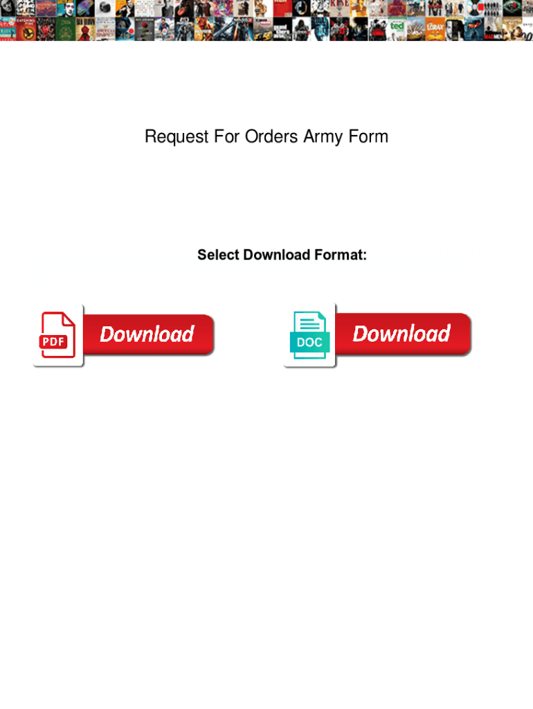 Fillable Online Request For Orders Army Form. Request For Orders Army ...