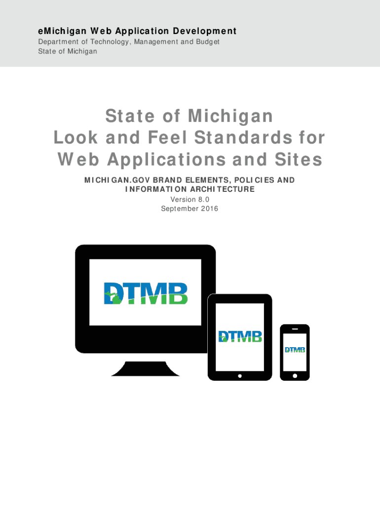Fillable Online State of Michigan Look and Feel Document. State of ...