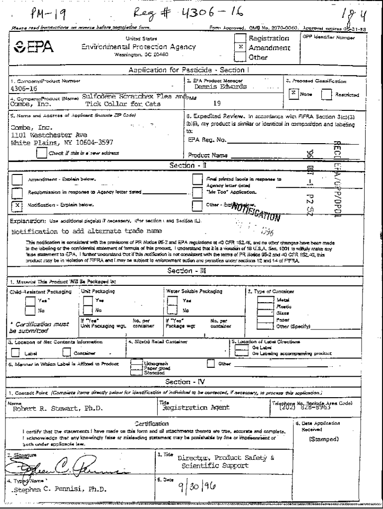 Fillable Online www3.epa.govpesticideschemsearchU.S. EPA, Pesticide ...