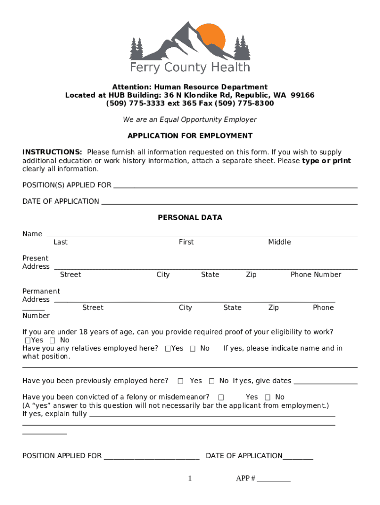 Ferry County Public Hospital District36 N Klondike Rd, Republic, WA ...