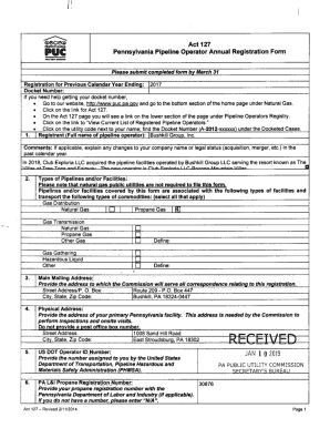 Fillable Online www.puc.pa.govpcdocs1276951Act 127 Pennsylvania ...