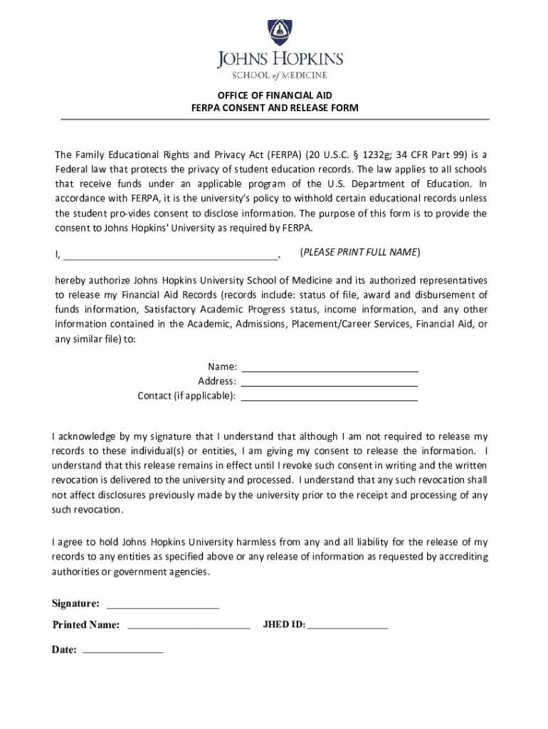 Fillable Online Family Educational Rights and Privacy Act (FERPA)CDCFERPA and Financial AidFERPA ...