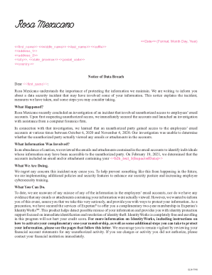 Fillable Online oag ca Notice of Data Breach Dear : Rosa Mexicano ...