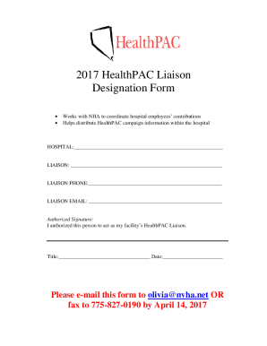 Fillable Online 17 HealthPAC Liaison Designation Form.doc Fax Email ...