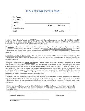 Fillable Online RRT - HIPAA Authorization and Consent Form (2).doc Fax ...