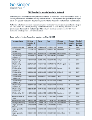 Fillable Online Pharmacy coverage - GHP Family - Geisinger Health ...