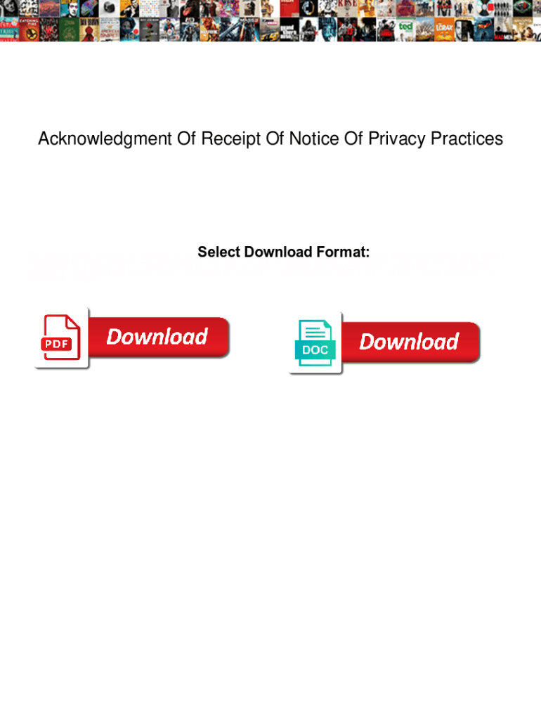 Fillable Online Acknowledgment Of Receipt Of Notice Of Privacy ...