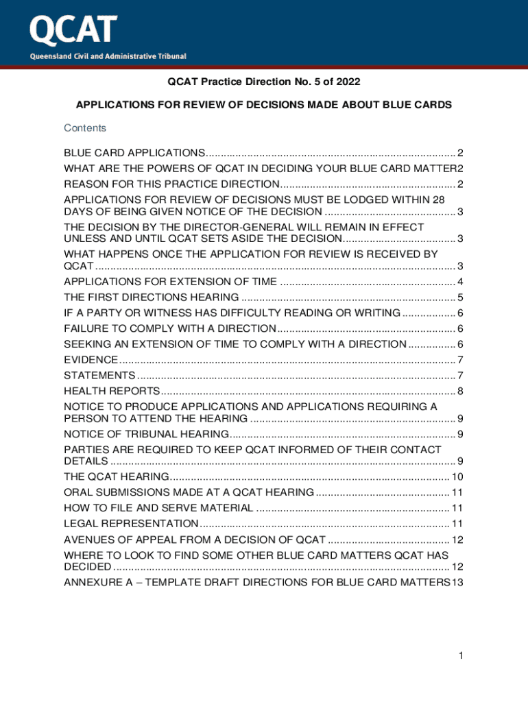 Fillable Online www.qcat.qld.gov.auresourcespractice-directionsPractice ...