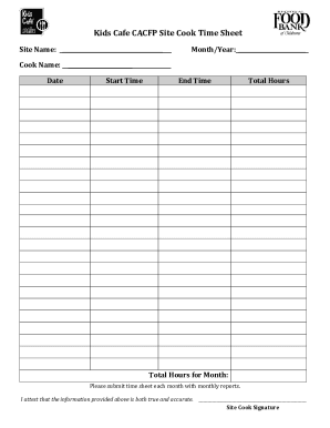 Fillable Online CACFP INFORMATION SHEET maximum starting Fax Email ...