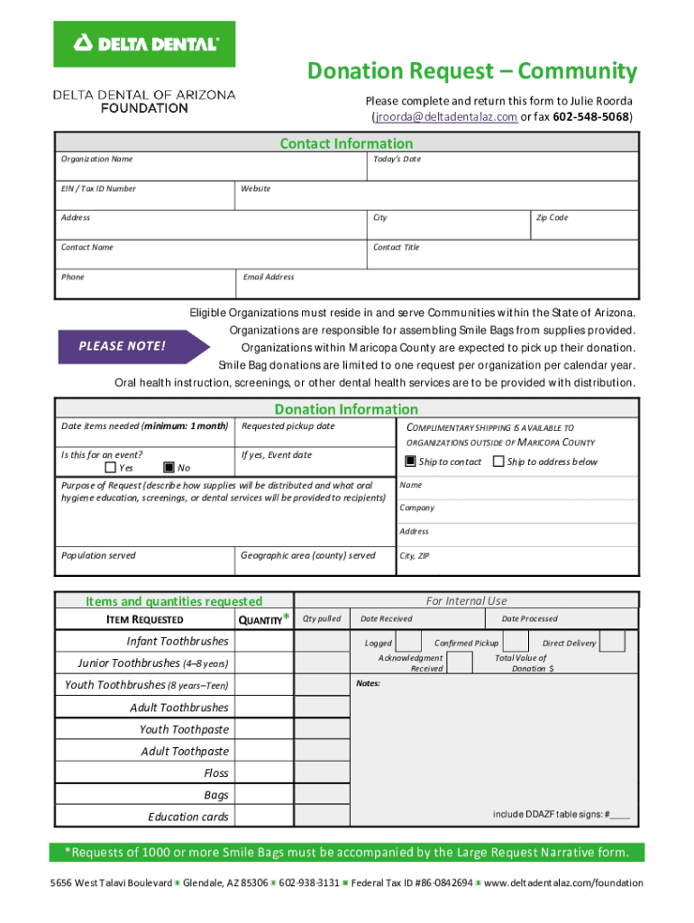 Fillable Online Donation Request Community Doc TemplatepdfFiller Fax ...