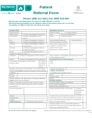 Patient Referral Doc Template | pdfFiller