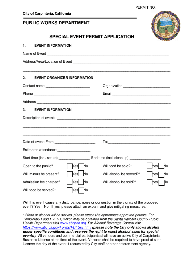 Fillable Online Special-Event-Permit-ApplicationFillable-Form.pdf ...
