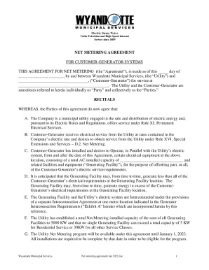 Fillable Online Net Metering Agreement Fax Email Print - pdfFiller