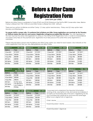 Fillable Online FREE 13+ Sample Camp Registration Forms in ...