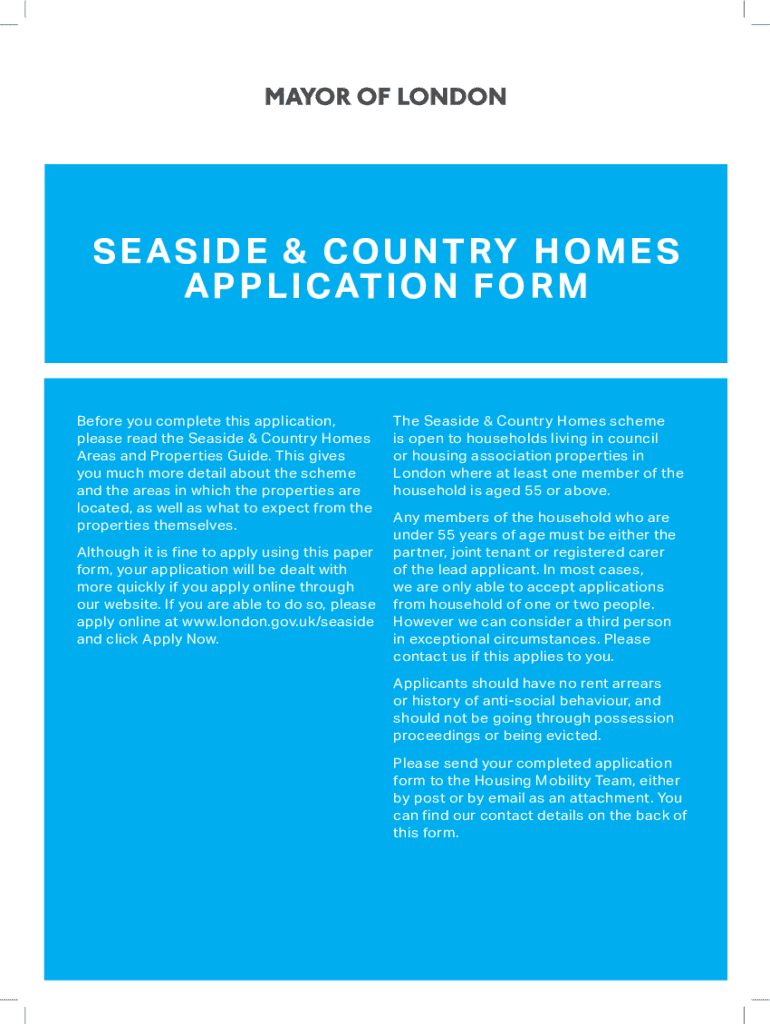 Fillable Online www.london.gov.uk sites defaultSEASIDE & COUNTRY HOMES ...