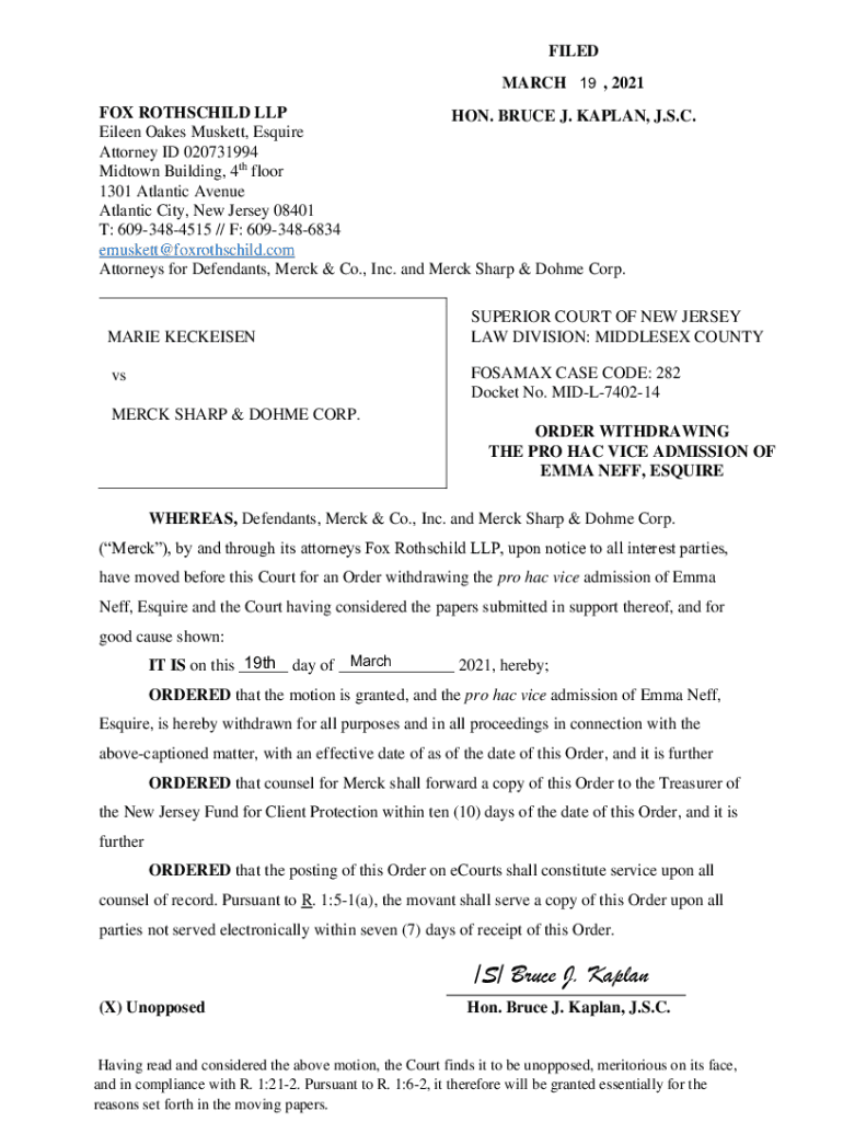 Fillable Online Eileen Oakes Muskett, Esq. FILED Attorney ID No ...