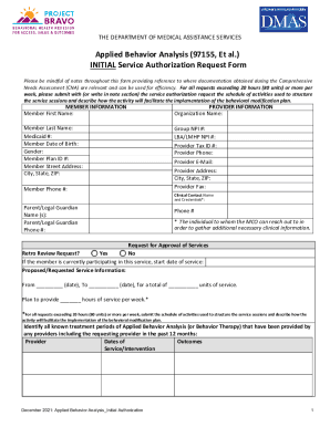 Fillable Online Applied Behavior Analysis (97155, Et al.) - Initial ...