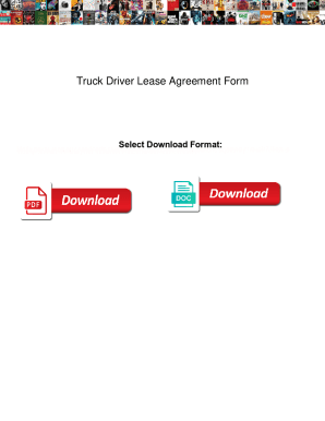 Fillable Online Truck Driver Lease Agreement Form. Truck Driver Lease ...