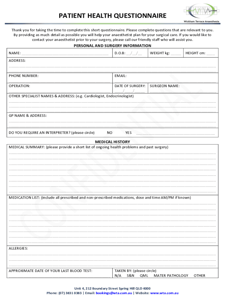 Fillable Online Thank You for Completing Your Questionnaire ...