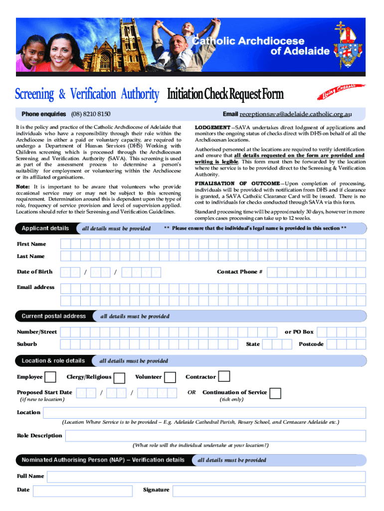Fillable Online Contractor Security Screening Request And Verification ...