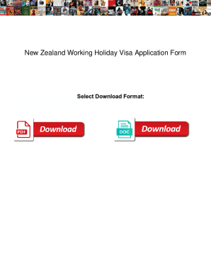 Fillable Online New Zealand Working Holiday Visa Application Form. New ...
