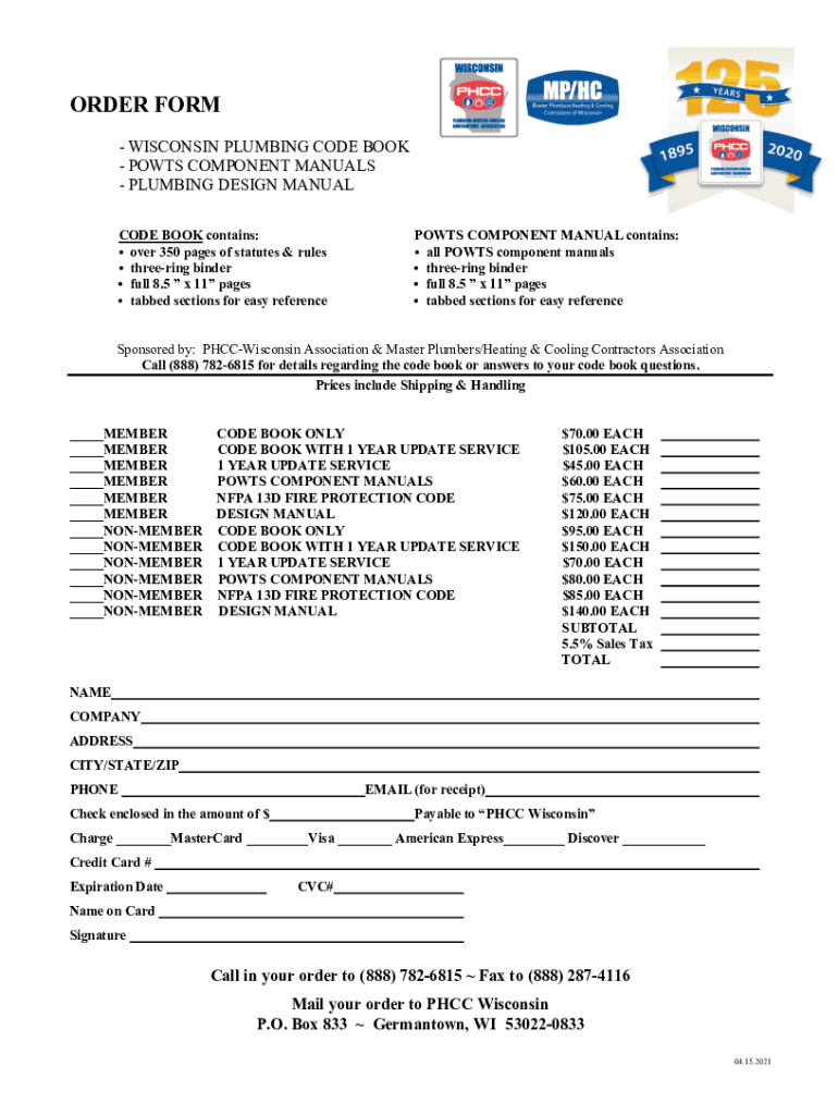 Fillable Online Code Book Order Form 2021 Fax Email Print - pdfFiller