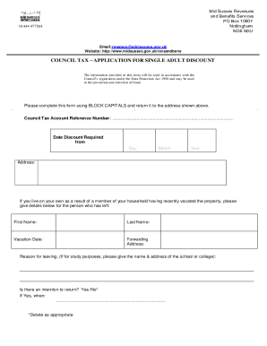 Fillable Online single person discount application form Fax Email Print ...