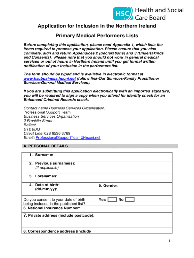 Fillable Online hscbusiness hscni nwssp.nhs.walesourservicesprimary ...