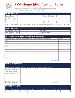 Fillable Online FVA Home Modification Form Fax Email Print - pdfFiller