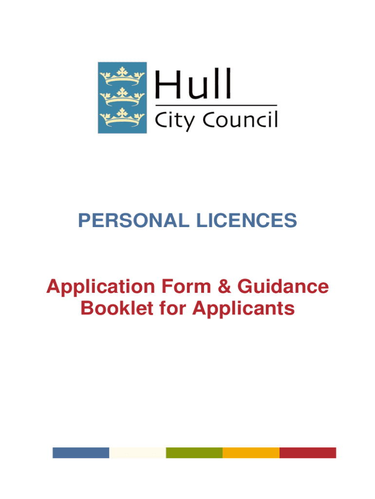 Fillable Online Personal licence application form. Personal licence ...