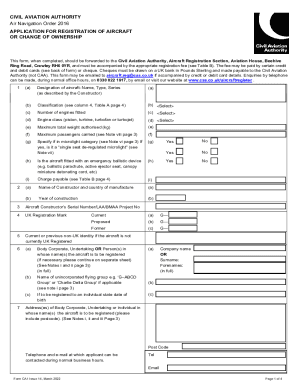 Fillable Online CA1 application for registration of aircraft or change ...