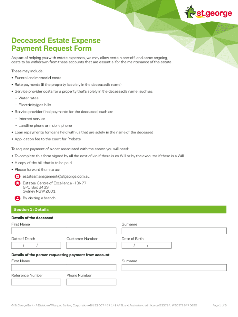 Fillable Online www.bankofmelbourne.com.aucontentdamDeceased Estate ...