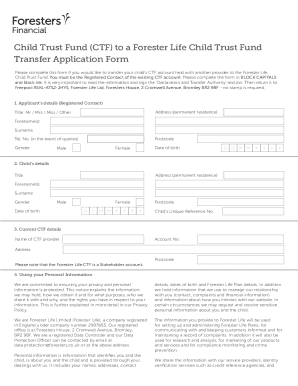 Fillable Online www.foresters.comchild-trust-fundChild Trust FundTop Up ...