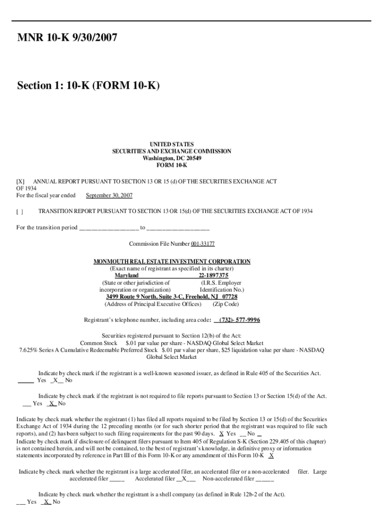 Fillable Online Www annualreportsmNYSEMNR2007MNR 10 K 9 30 2007 fillable-online-www-annualreportsmnysemnr2007mnr-10-k-9-30-2007