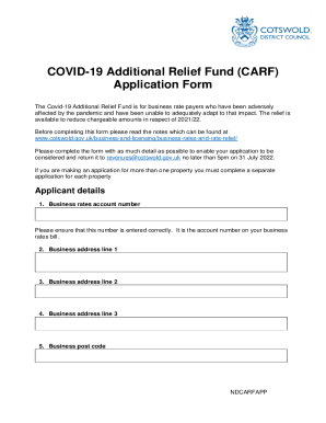 Fillable Online COVID-19 Additional Relief Fund (CARF): local authority ...