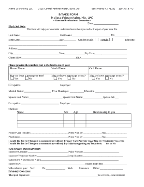 Intake Doc Template | pdfFiller