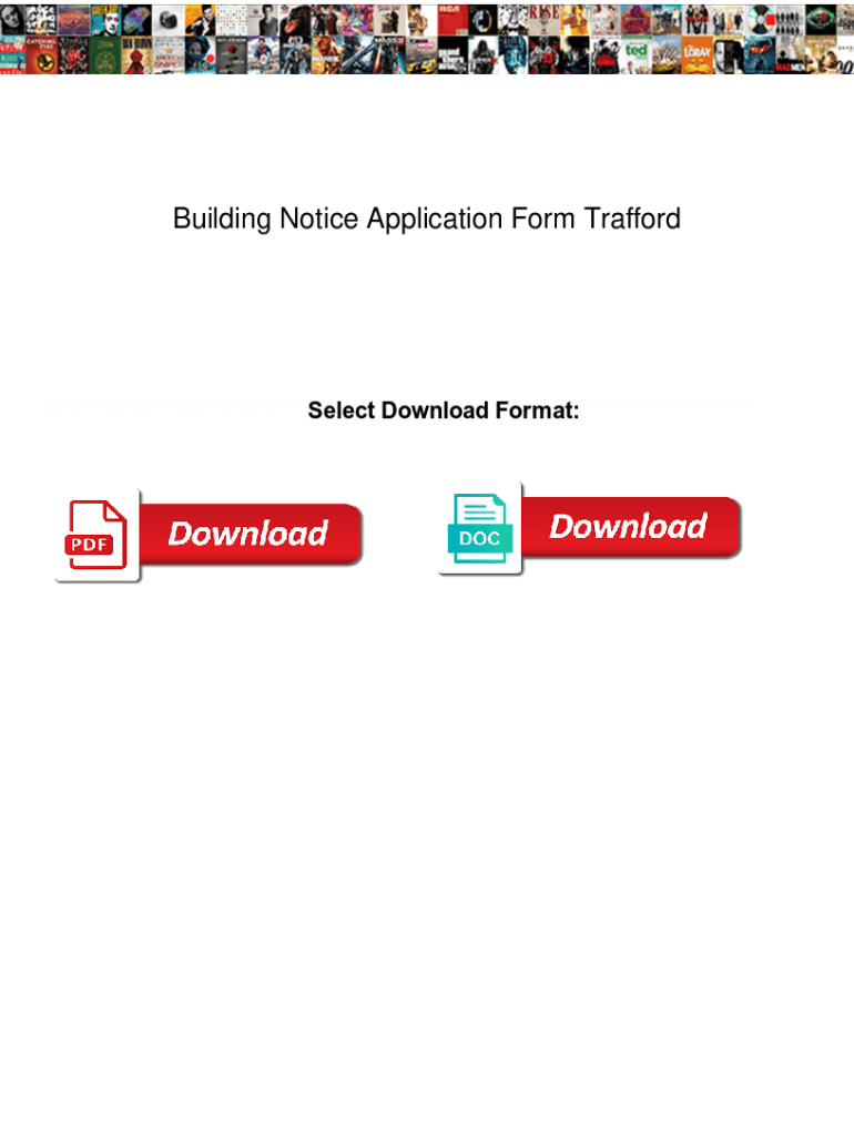 Fillable Online Building Notice Application Form Trafford. Building ...